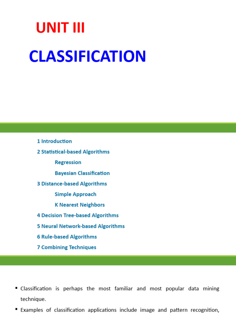 DM - Ch4 - Classification (Part1) | PDF | Statistical Classification | Receiver Operating ...