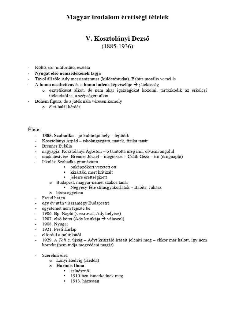 Kosztolányi Dezső - Édes Anna | PDF