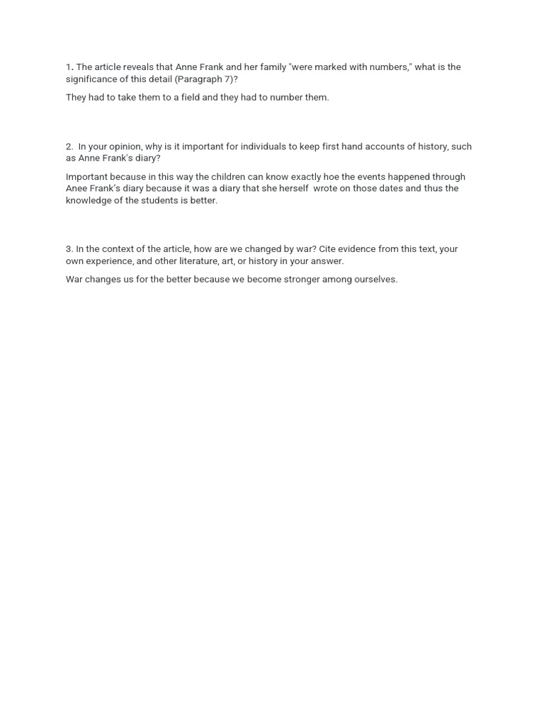 Anne Frank | PDF | Social Science | History