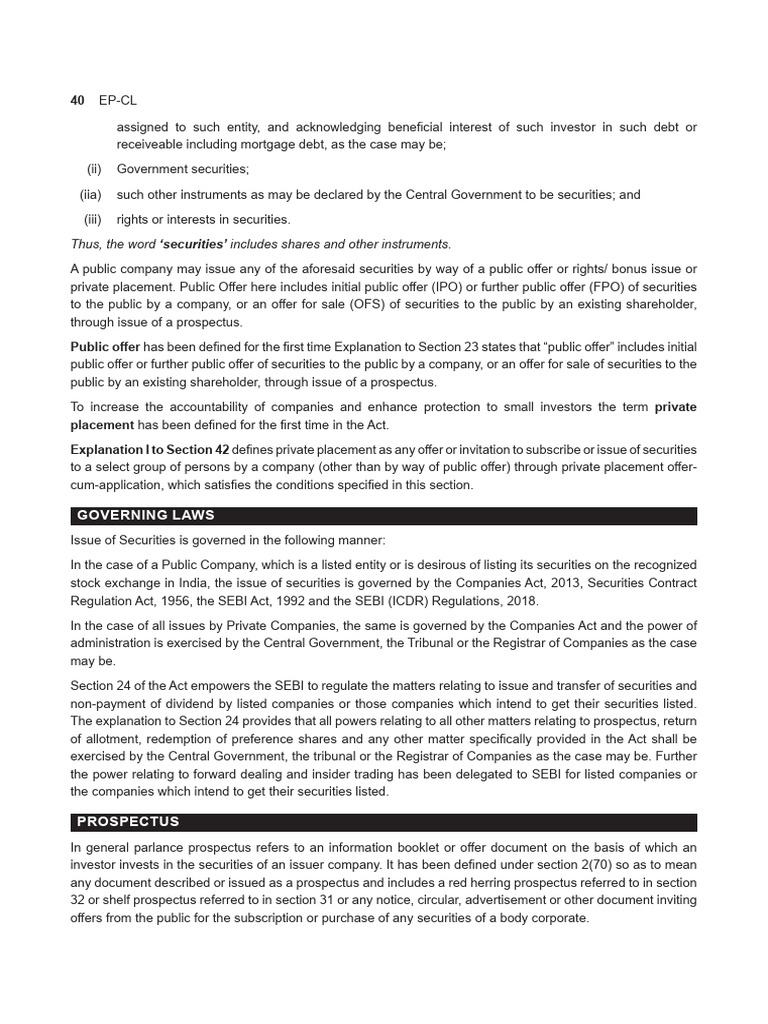 Company Law Prospectus | PDF | Securities (Finance) | Prospectus (Finance)