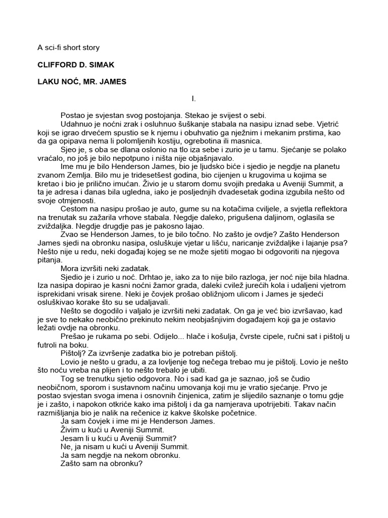 Laku Noć, Mr. James | PDF