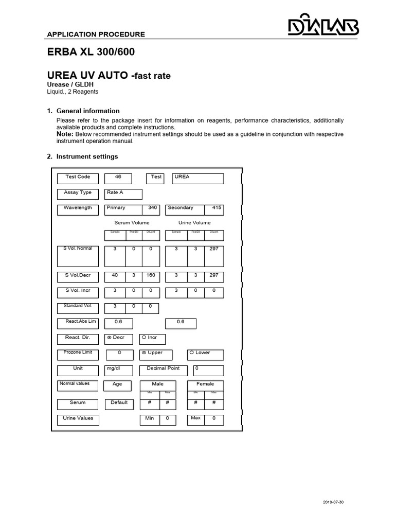Erba Urea Kit Application Procedure | PDF