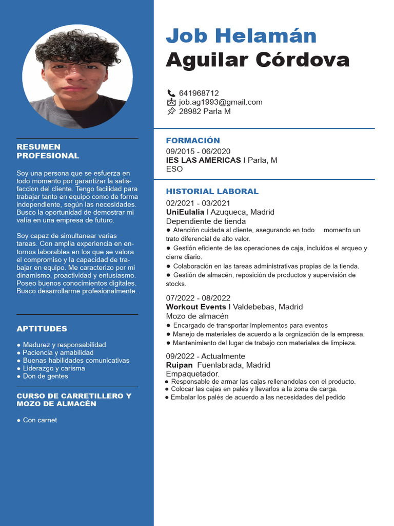 cvjobaguilarC | PDF | Business | Economias