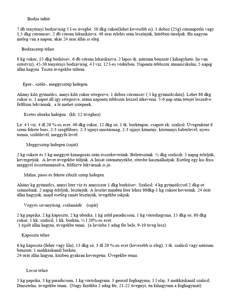 Télire Befőzések, Receptek Anyutól | PDF