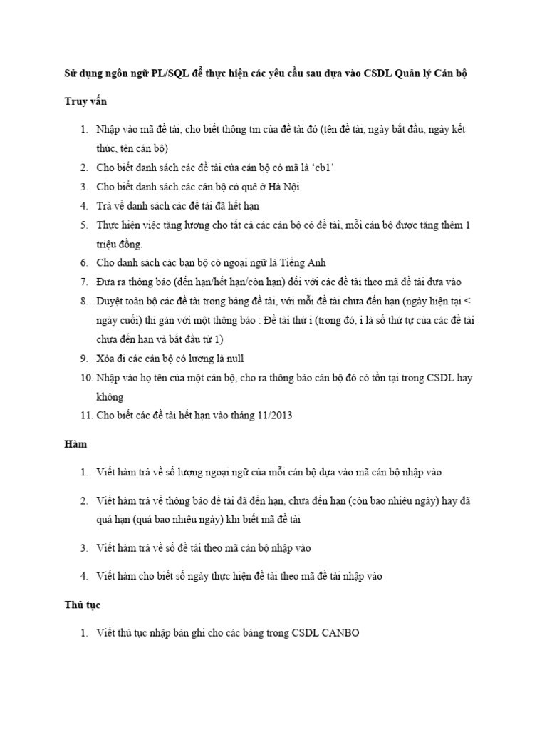 TH C Hành PL SQL | PDF