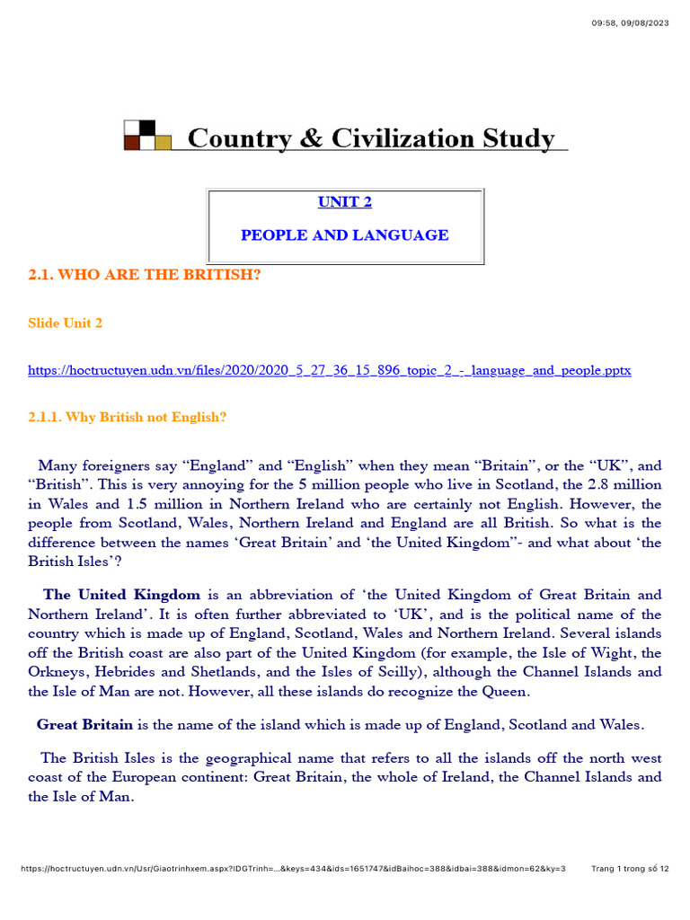 Understanding British Identity and Language | PDF | English Language ...