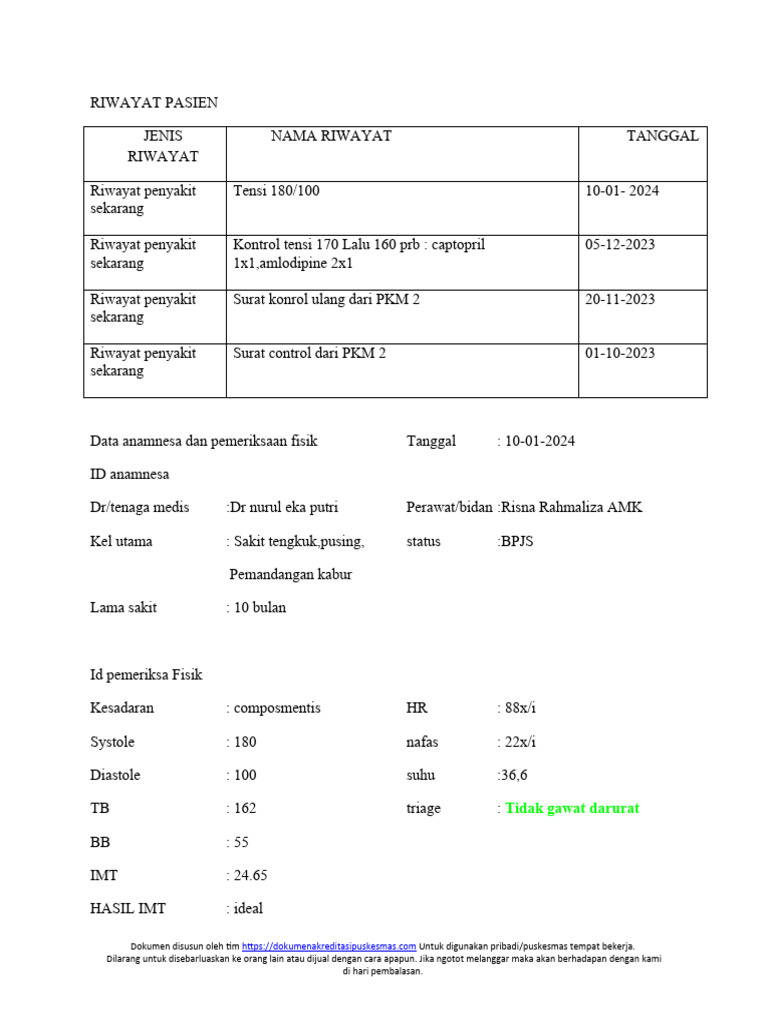 3.7.2.a Telaah Rekam Medis CPPT Yang Berisi Kajian Ulang Oleh Dokter ...