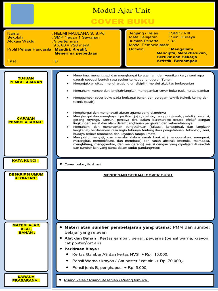 MODUL AJAR RUPA Cover Buku Rev | PDF