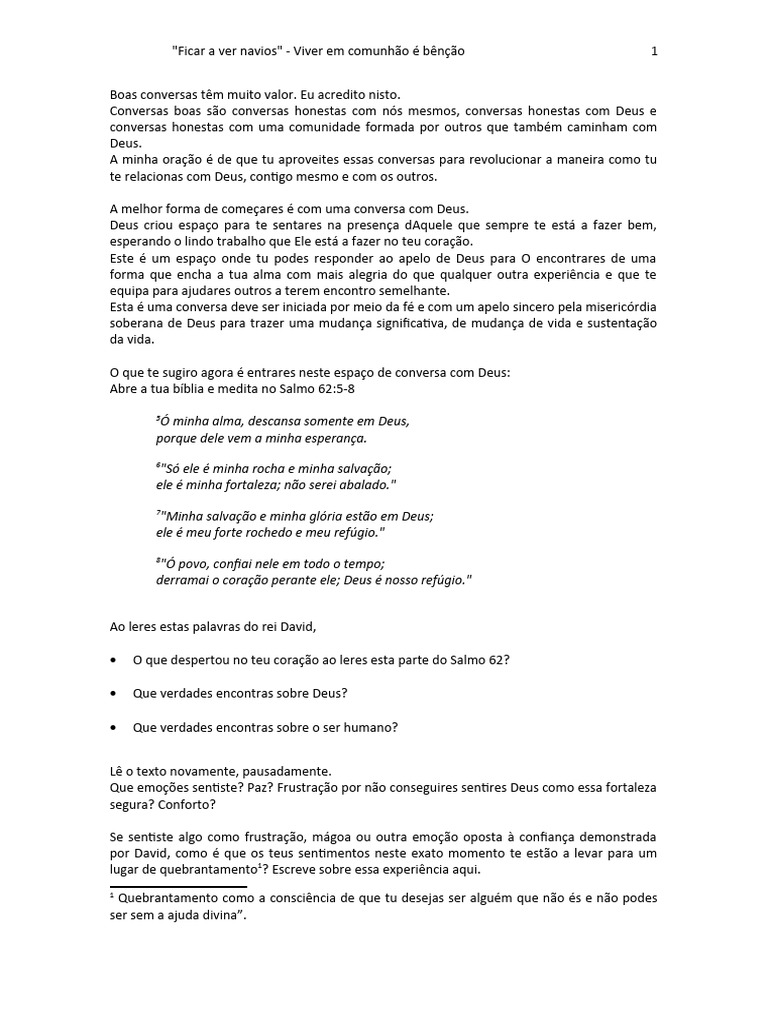 Devocional Ficar A Ver Navios 21 12 2023 Pdf Oração