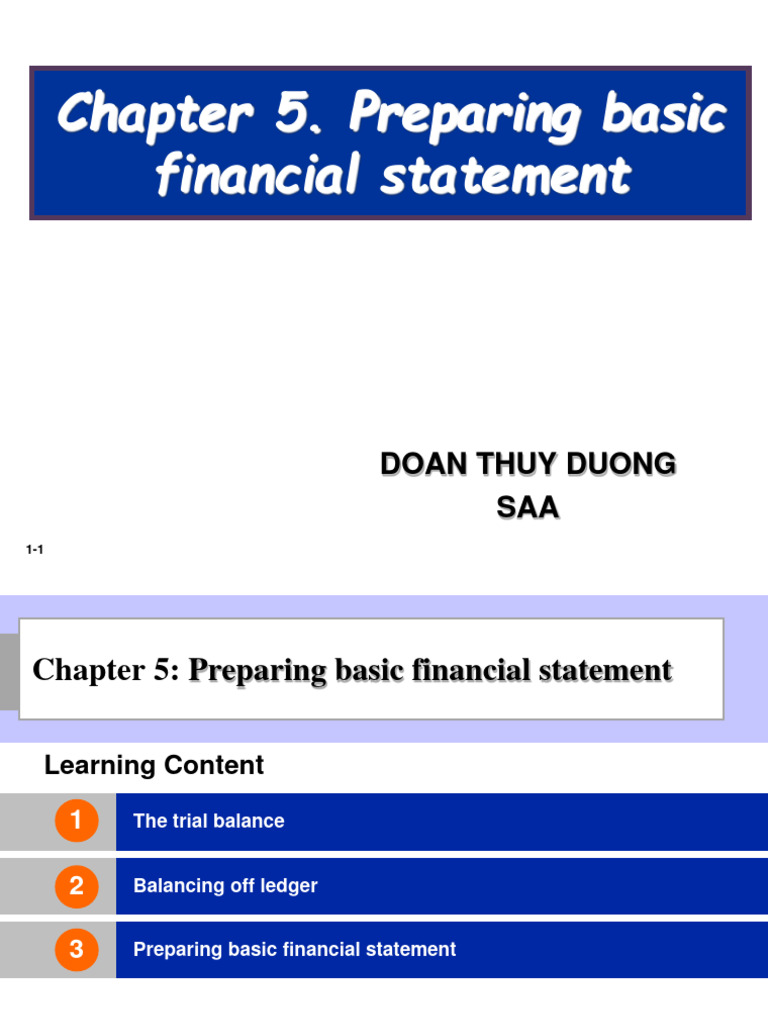 Ch05. Preparing Basic Financial Statement | PDF | Debits And Credits | Income Statement