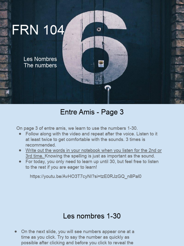 French Numbers and Time Basics | PDF | Grammatical Gender | Grammar