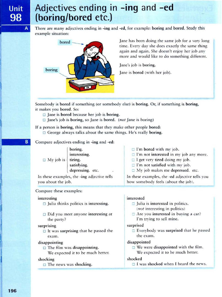 Ed, - Ing Adjectives | PDF | Art