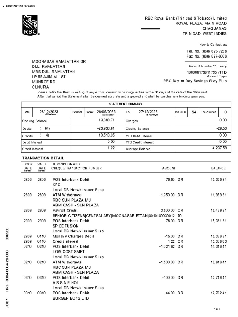 Bank Statement Notification | PDF | Debit Card | Automated Teller Machine