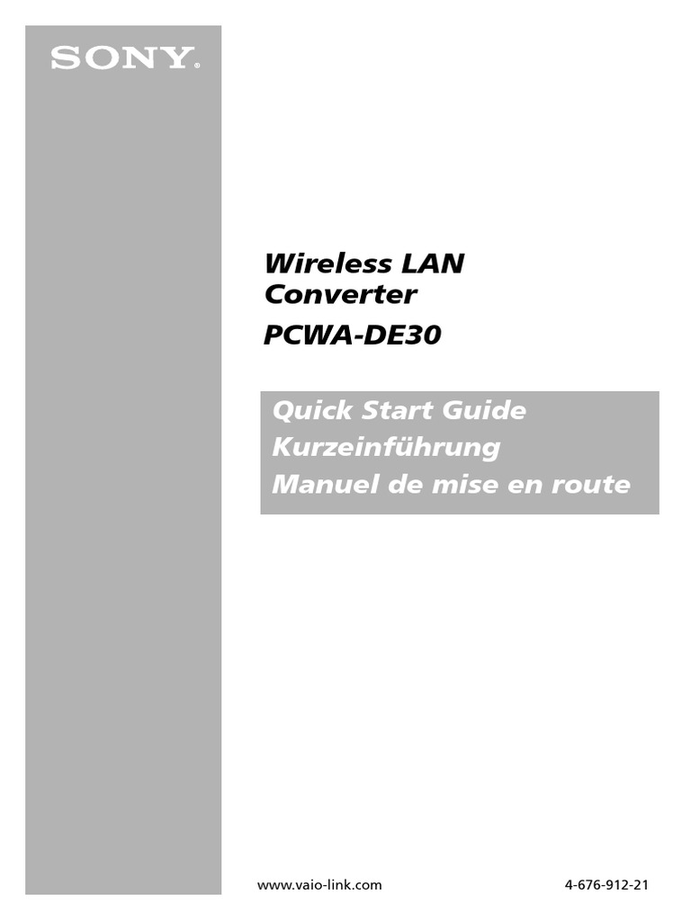 SONY - WireLess To LAN Converter | PDF | Wireless Lan | Wireless Access Point