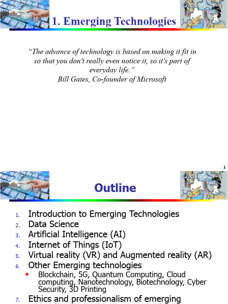 1 - Introduction Emmerging Technogies | PDF | Human–Computer Interaction | User Interface