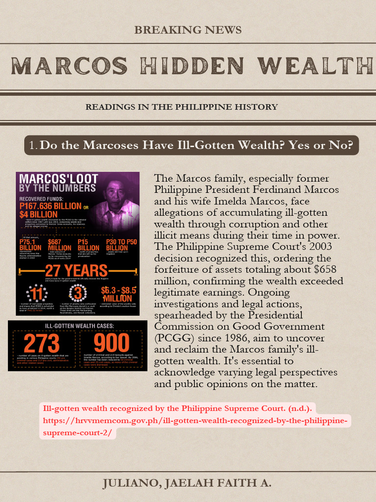 Marcos Family's Hidden Wealth Uncovered | PDF | Government