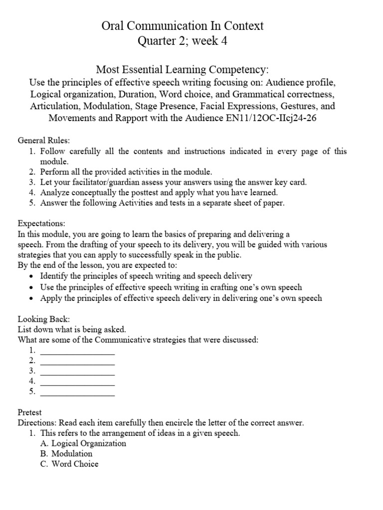 Custom Week 4 OCC Module | PDF | Speech | Word