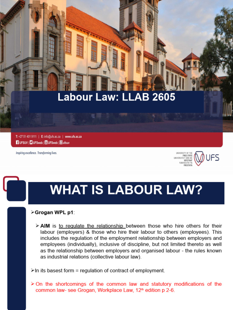 Lecture 1 Introduction To Labour Law | PDF | Labour Law | Employment