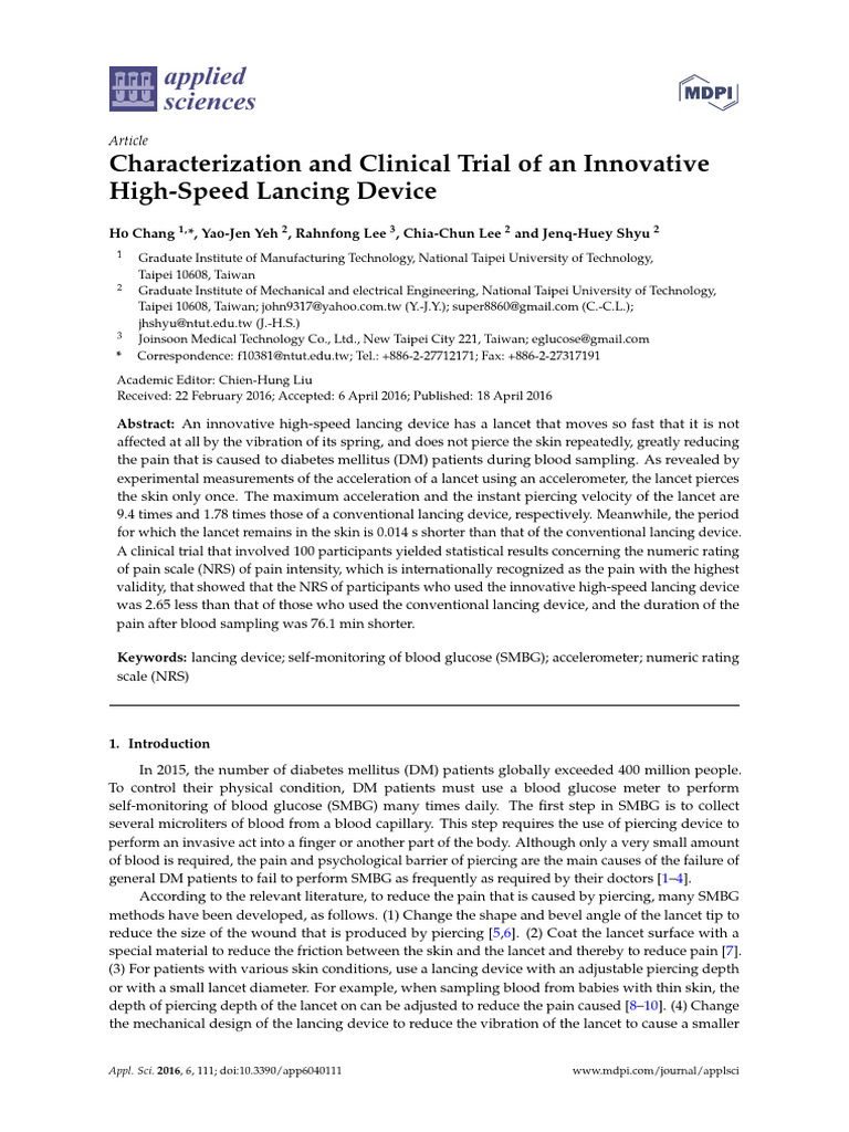 Characterization and Clinical Trial of an Innovative | PDF | Pain | Acceleration