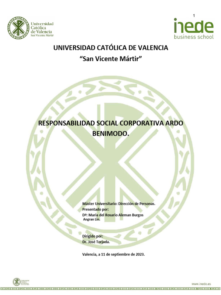 Trabajo Fin de Master (TFM) Responsabilidad Social Corporativa Ardo ...
