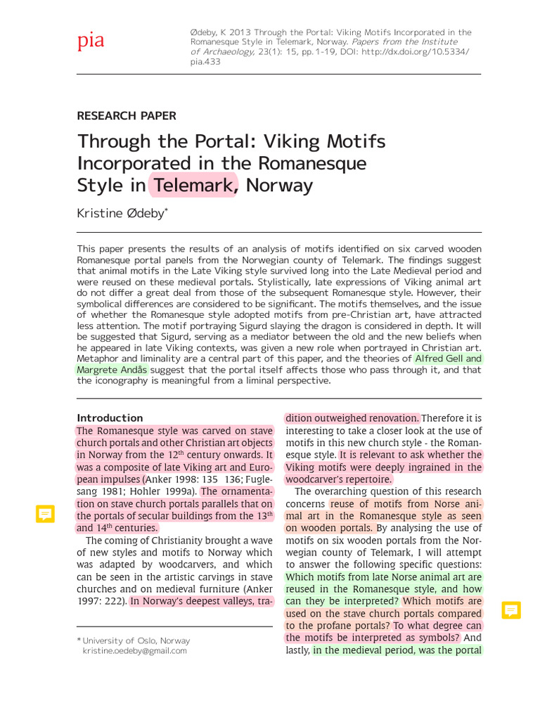 Kristine Ødeby Through - The - Portal - Viking - Motifs - Incorpo | PDF ...