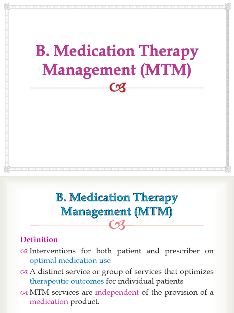 Understanding Medication Therapy Management | PDF | Pharmacy | Medical ...
