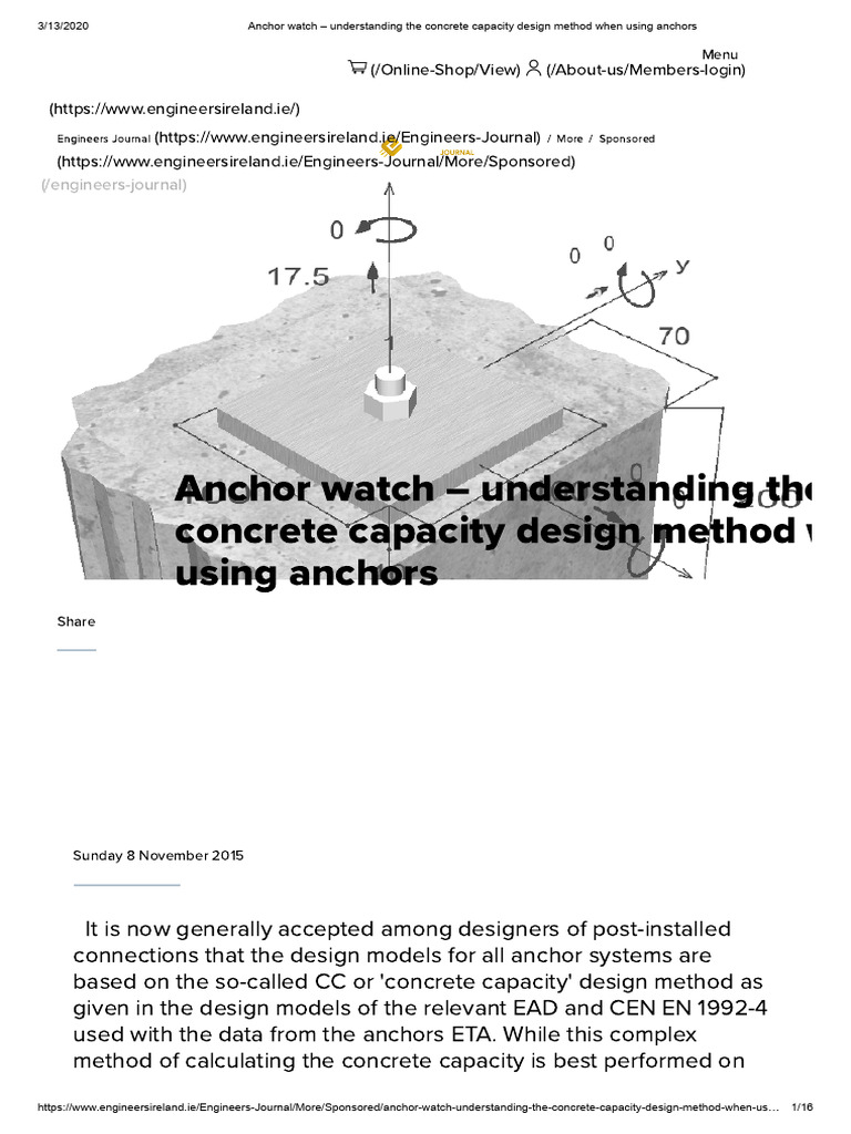 3.anchor Watch - Understanding The Concrete Capacity Design Method When Using Anchors | PDF ...