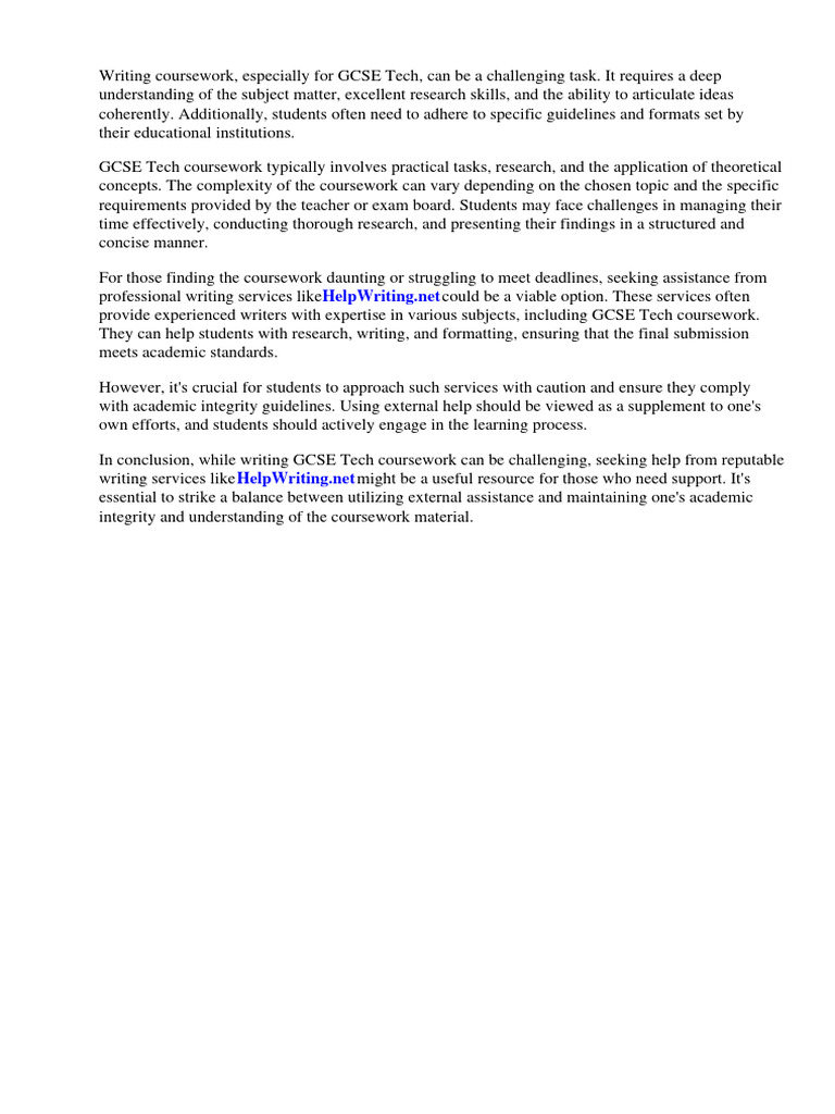 Gcse Tech Coursework | PDF
