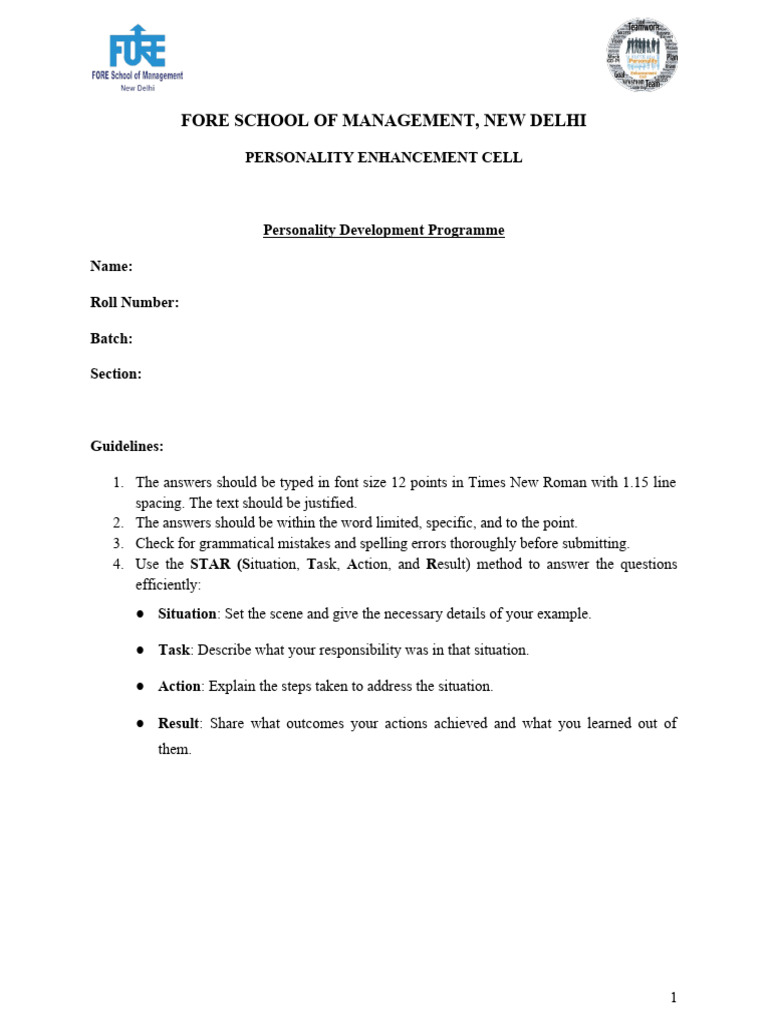 Personality Development Program Guidelines | PDF | Mindset ...