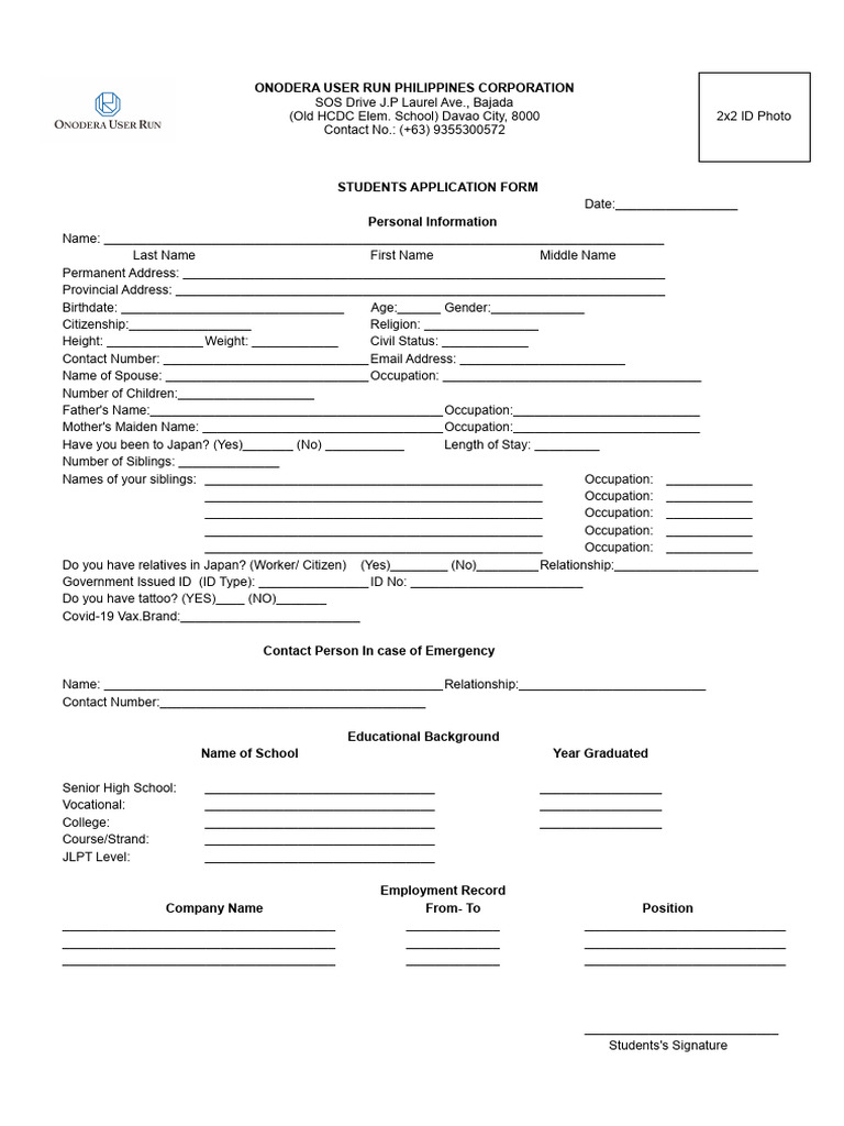 Application Form 1 | PDF | Government And Personhood | Social Institutions