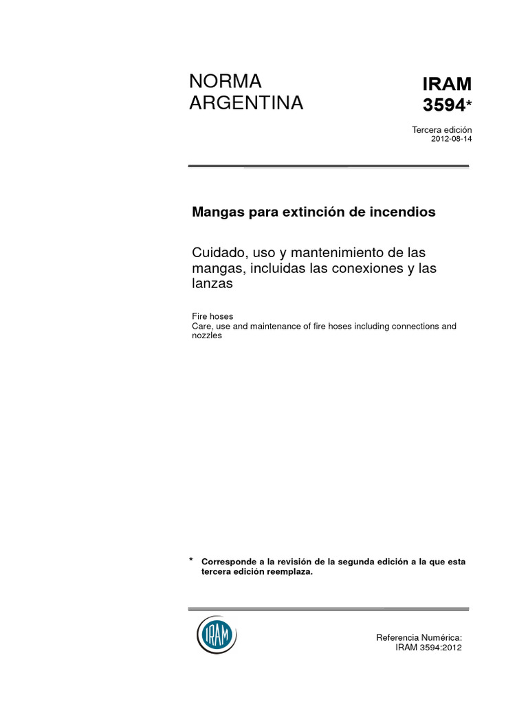 IRAM 3594-2012 Mangas para Extinción de Incendios | PDF | Fibra ...