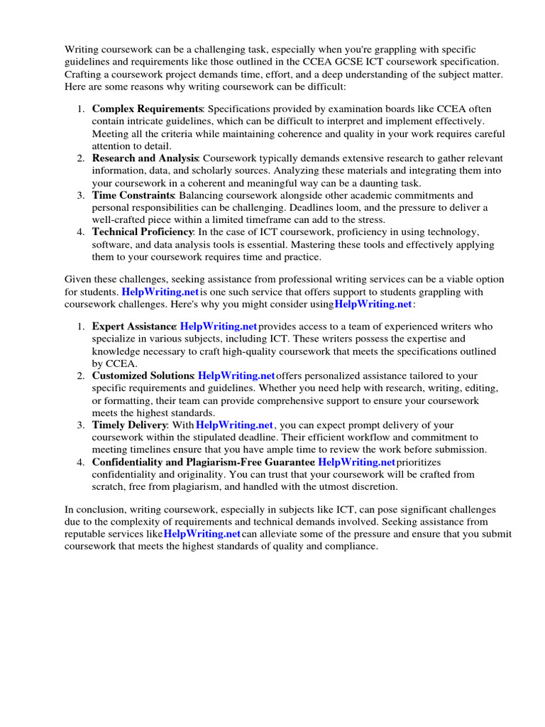 Ccea Gcse Ict Coursework Specification | PDF | Information And ...