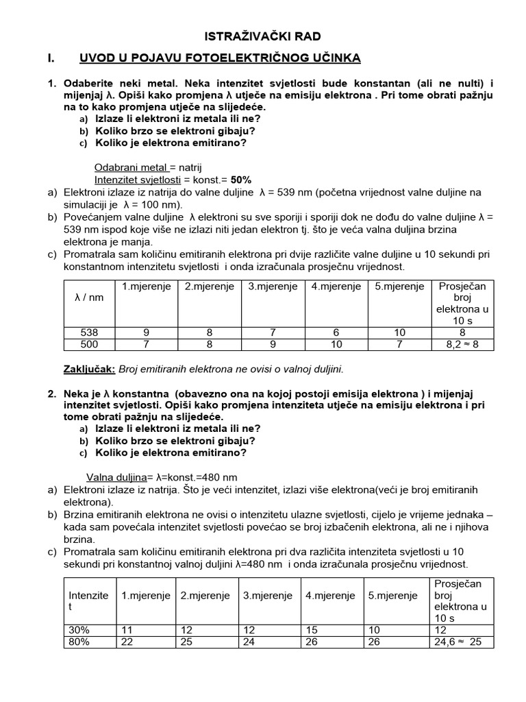 ISTRAŽIVAČKI RAD - Fizika | PDF