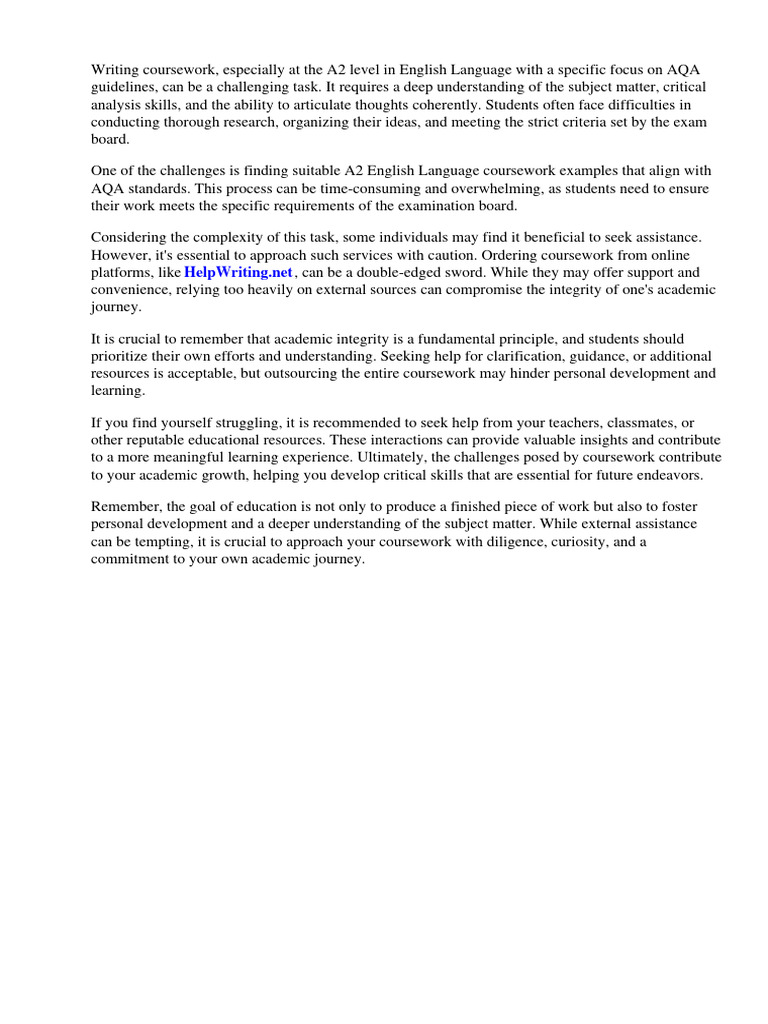 A2 English Language Coursework Examples Aqa | PDF | Career & Growth