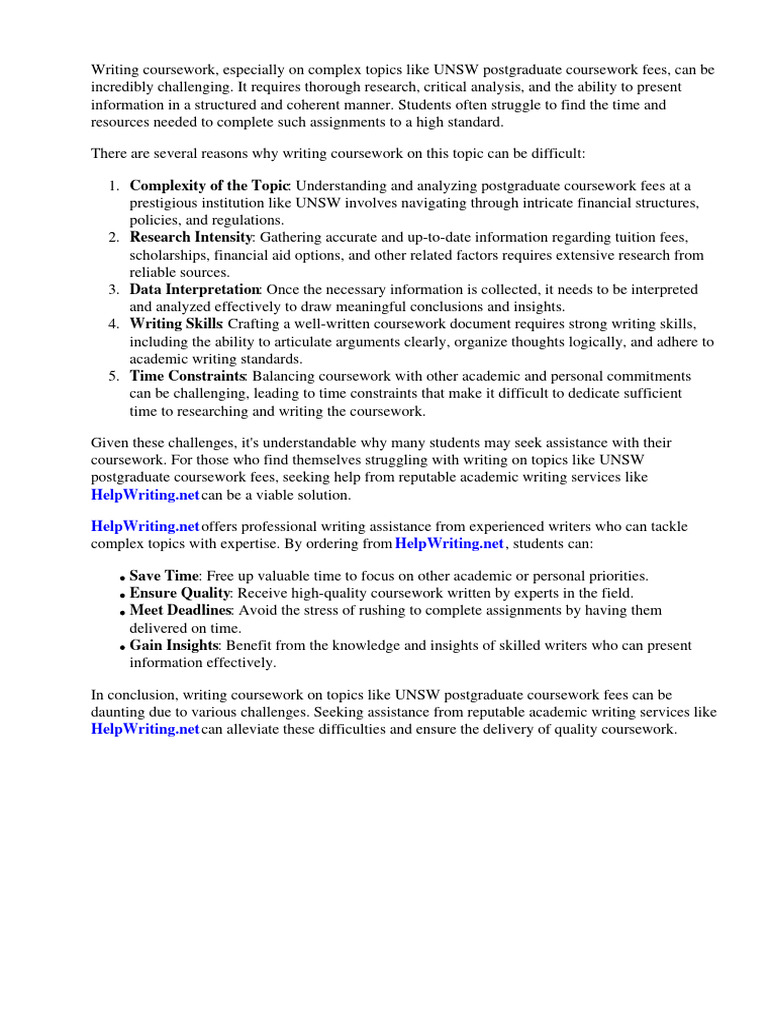 Unsw Postgraduate Coursework Fees | PDF | Expert | Information