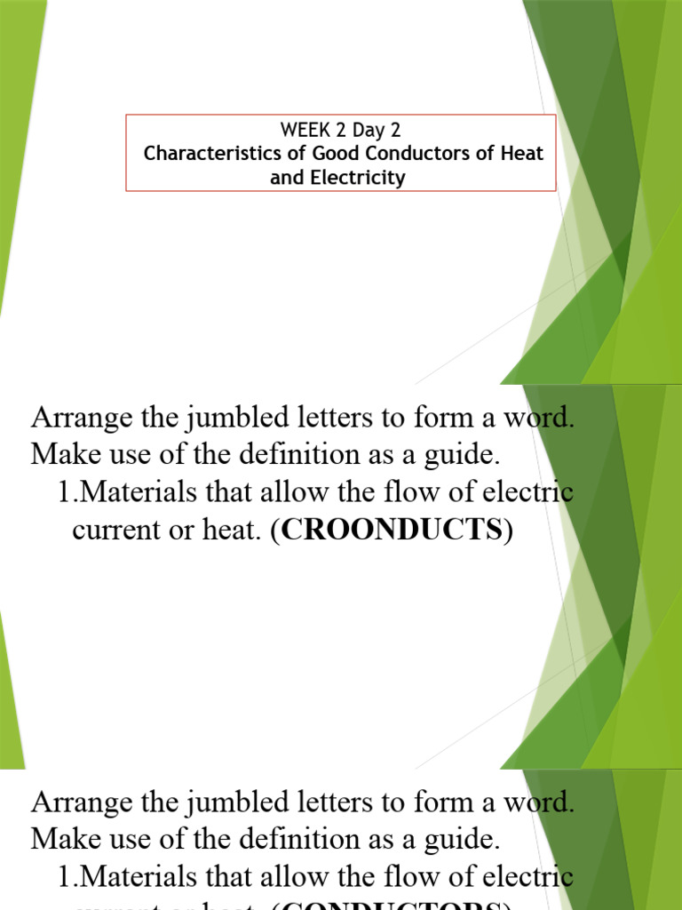 Sci PPT q3 Wk3 Day 2 | PDF | Electrical Conductor | Electrical Resistivity And Conductivity
