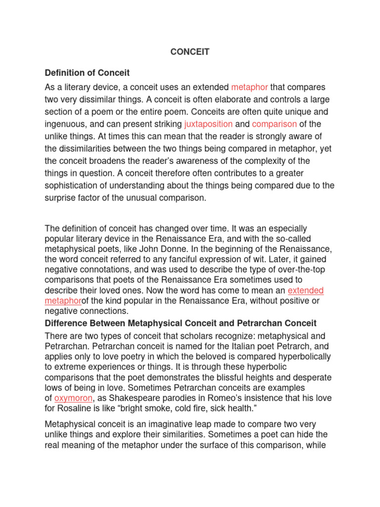 CONCEIT | PDF | Poetic Devices | Rhetoric