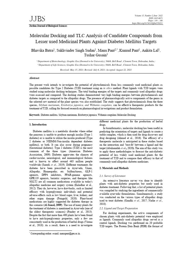 RSCB - Paper Number 21 | PDF | Thin Layer Chromatography | Docking (Molecular)