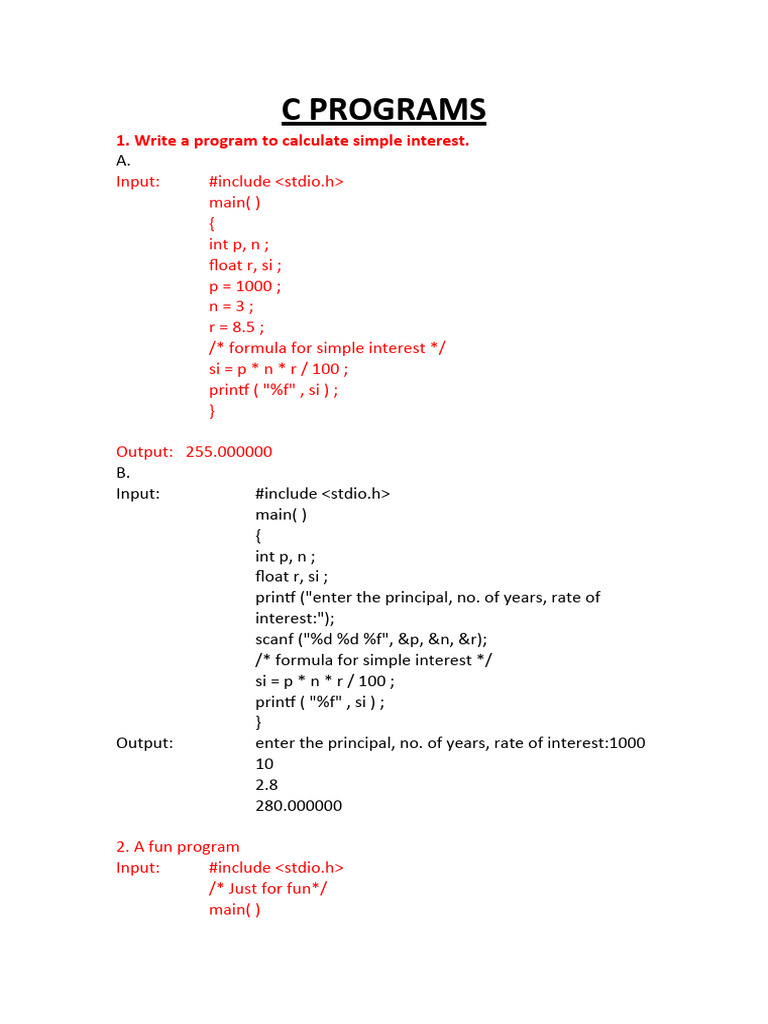 C PROGRAMS Code | PDF | Salary | Computer Libraries
