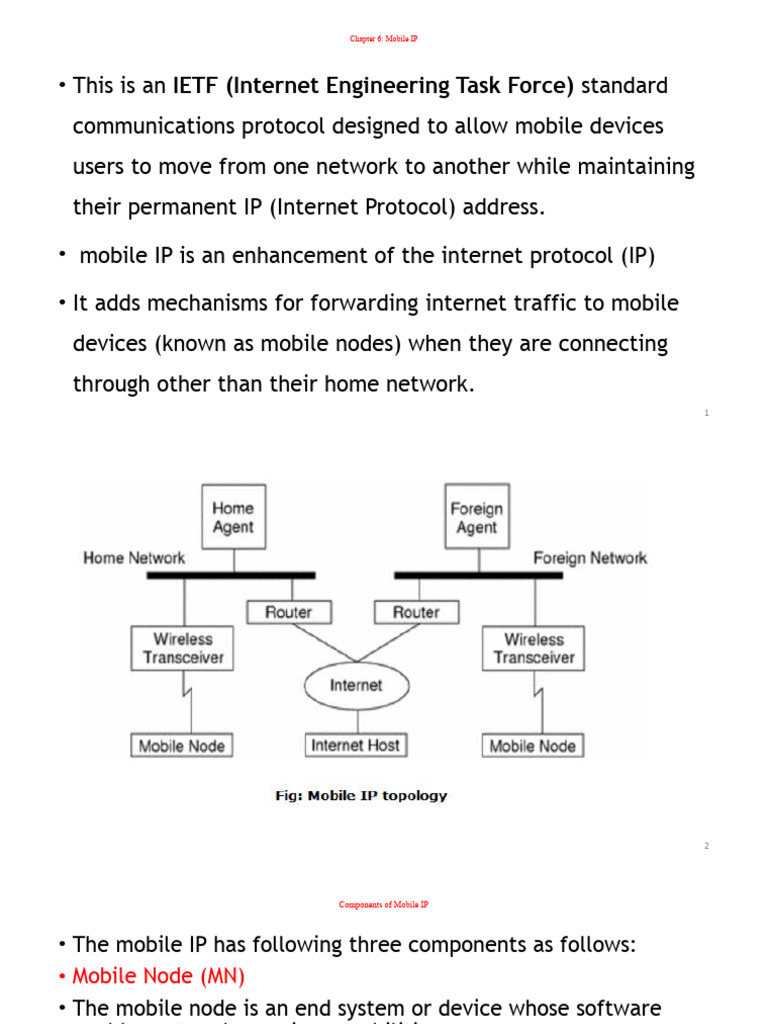 Chapter 6-Mobile Ip | PDF | Computer Network | Wi Fi