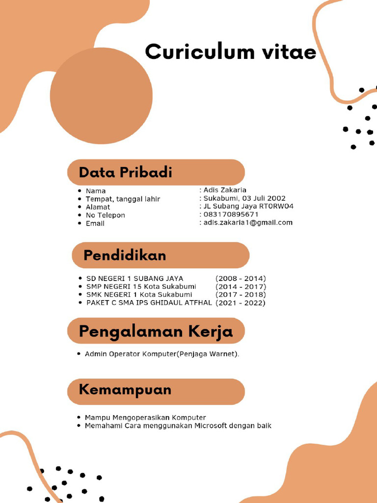 CV Adis Zakaria-1 | PDF