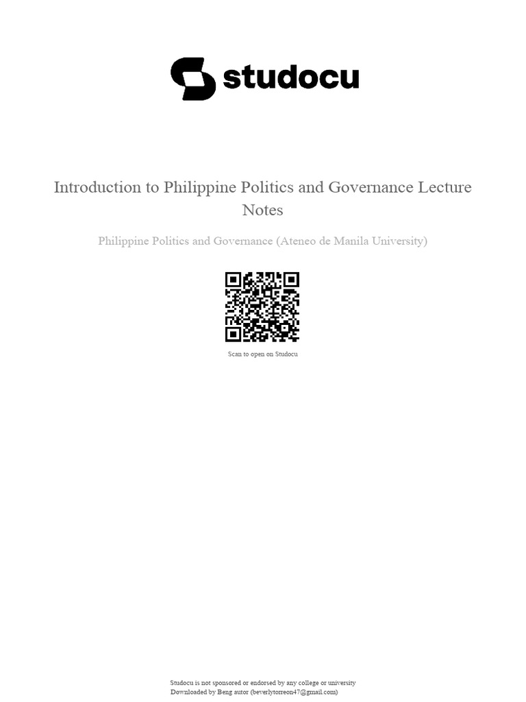 Introduction To Philippine Politics and Governance Lecture Notes | PDF ... Introduction To Philippine Politics and Governance Lecture Notes | PDF ...