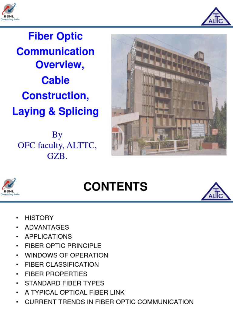 Fiber Optic Communication Overview, Cable Construction, Laying ...