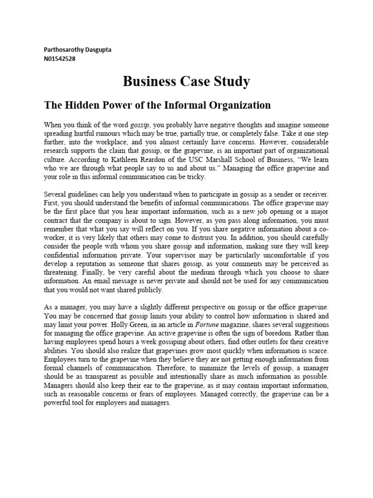 Learning Activity 4 - Business Case Study | PDF | Communication ...