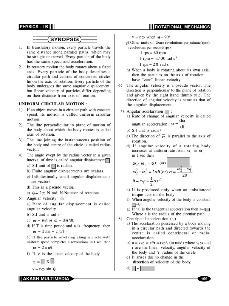 09.rotational Mechanics.5 | PDF | Rotation Around A Fixed Axis ...