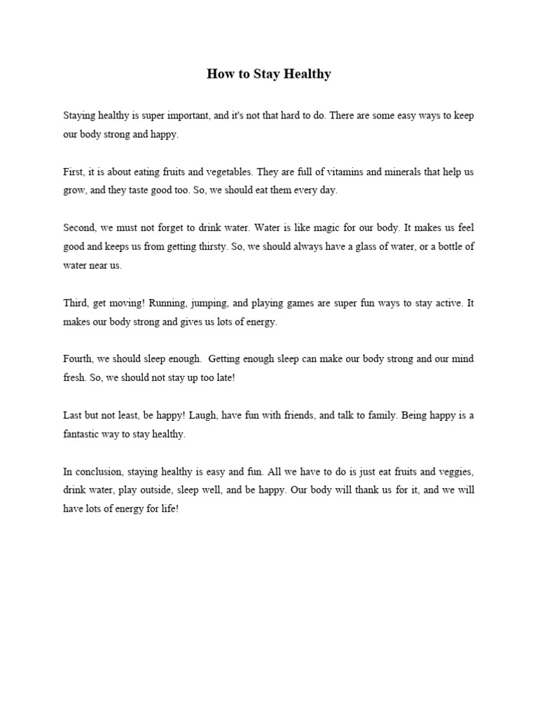 How To Stay Healthy | PDF