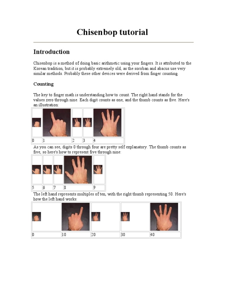 Chisenbop Tutorial | PDF | Multiplication