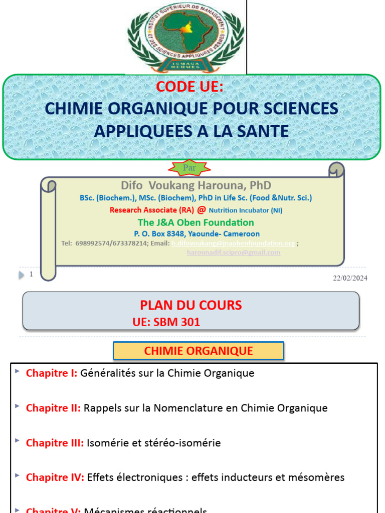 Difo Chapitre II Chimie Orga Hermes | PDF | Amide | Acide carboxylique