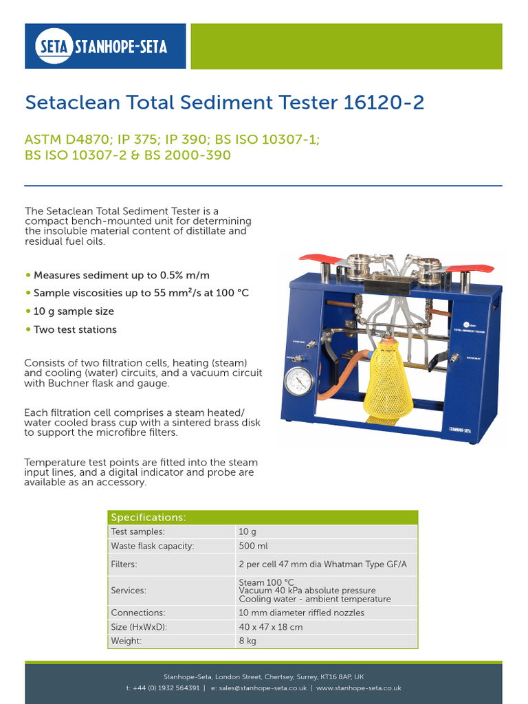 16120-2 Setaclean Total Sediment Tester | PDF
