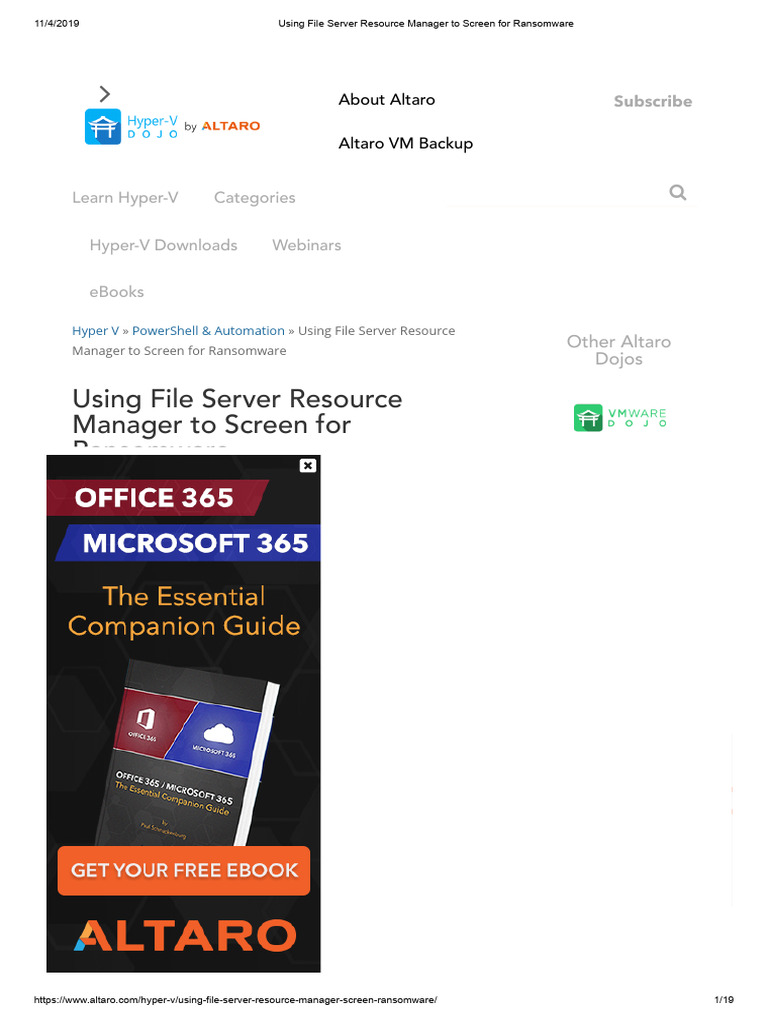 Using File Server Resource Manager To Screen For Ransomware | PDF ...
